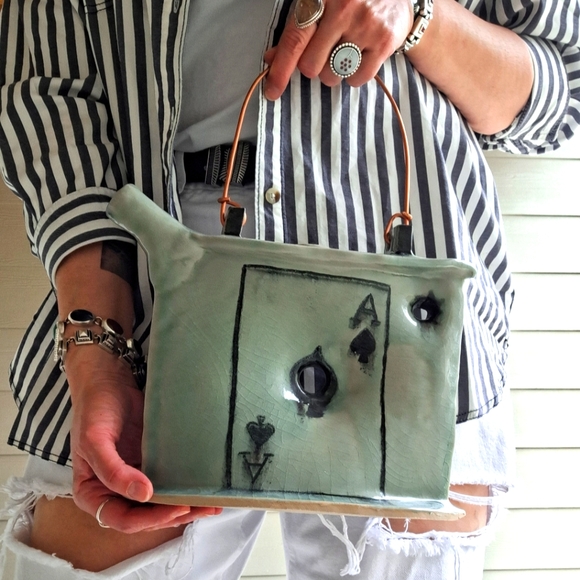 Vintage | Art | Vintage Signed Dave Hilley Ceramic Ace Of Spades ...